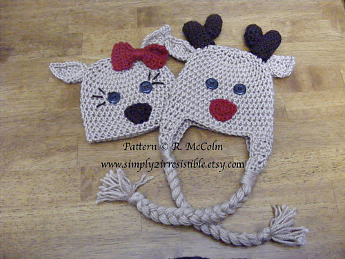 Ravelry: Rudolph Reindeer and Clarisse pattern by Ruth McColm