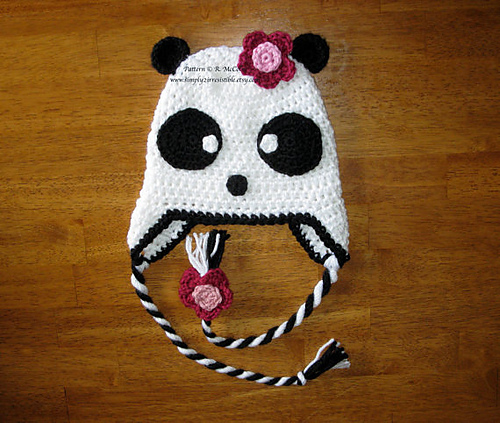 Ravelry: Panda Bear Beanie and Earflap Hat pattern by Ruth McColm