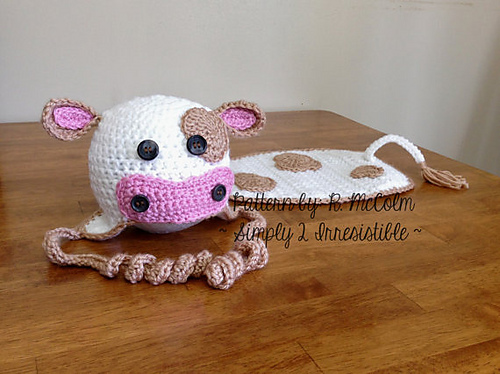 Ravelry: Moo Cow Beanie Cover Set pattern by Ruth McColm