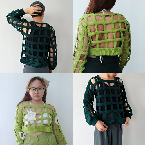 Ravelry: Blythe Grid Sweater pattern by Ruang Rehat