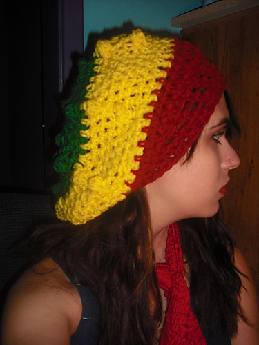 Ravelry: Reggae Rasta Beret Slouch Popcorn Cap pattern by Teresa Richardson
