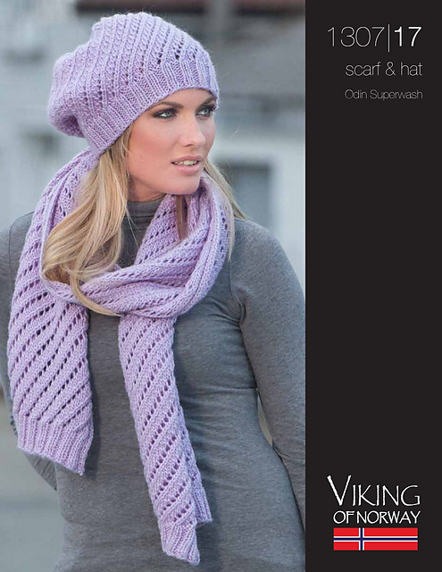 Ravelry: 1307-17 Skjer og lue/ Scarf And Hat pattern by Turid Stapnes