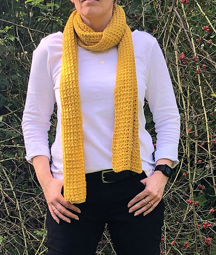 Ravelry: Merino mustard scarf pattern by Sabrina Crochet