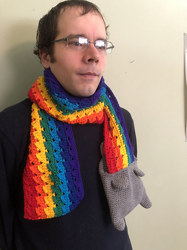 Ravelry: Rainbow Barf Cat Plush Scarf pattern by Amanda Julien