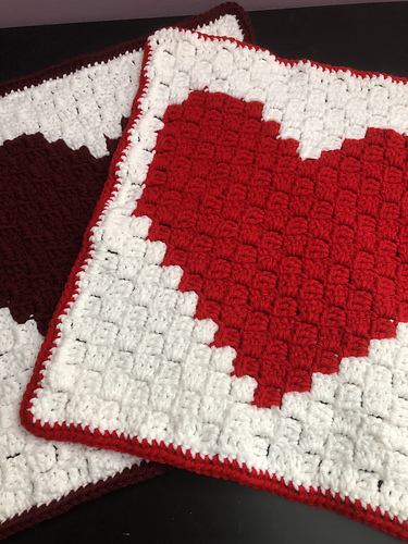 Ravelry: Large Heart Graphghan Block pattern by Amanda Julien