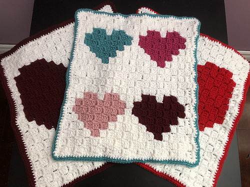 Ravelry: Small Hearts Graphghan Block pattern by Amanda Julien
