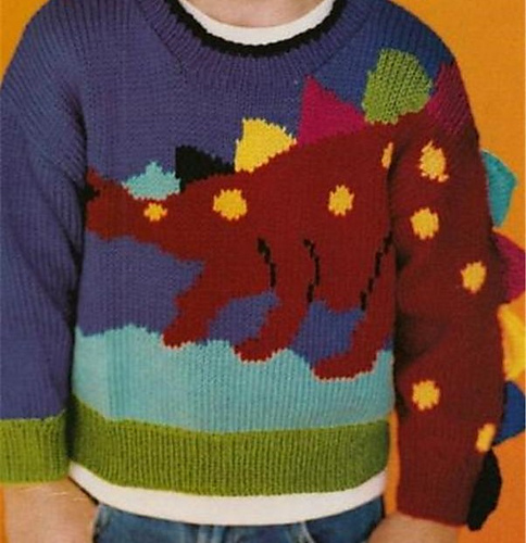 Ravelry: #01 Dinosaur Sweater pattern by Christine Foley