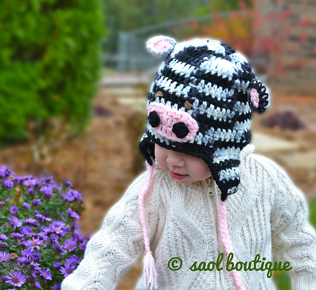 Ravelry: Moo Moo Cow Hat Crochet Pattern pattern by saol boutique