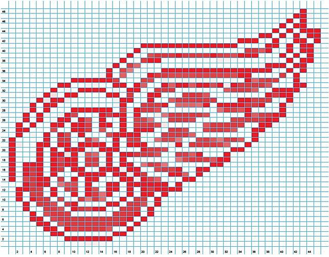 Ravelry: Chart - Detroit Redwings Logo pattern by SAP Brown