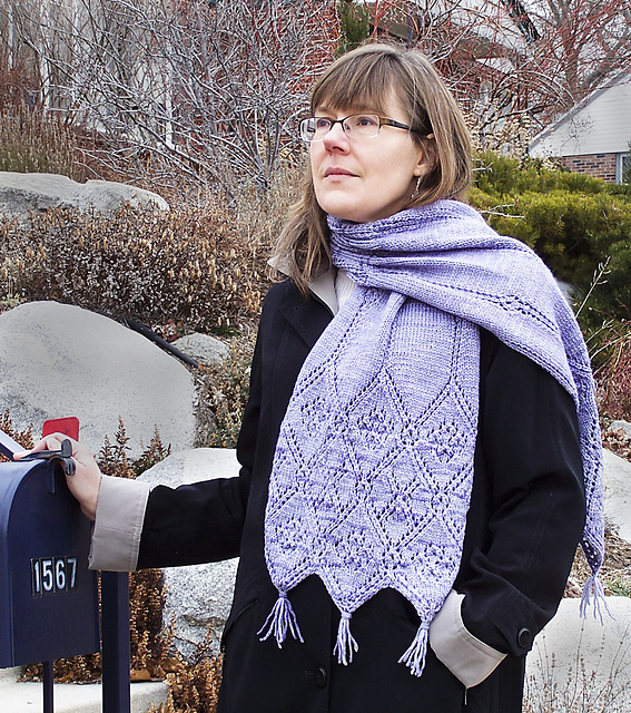 Ravelry: Diamonds and Lace Scarf pattern by Sarah Marsden