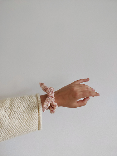 Made this cute scrunchie with leftover yarn to match the sweater I ...