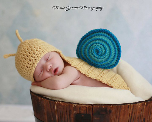 Ravelry: Snail Hat and Body Cover Newborn Prop pattern by Salena Baca