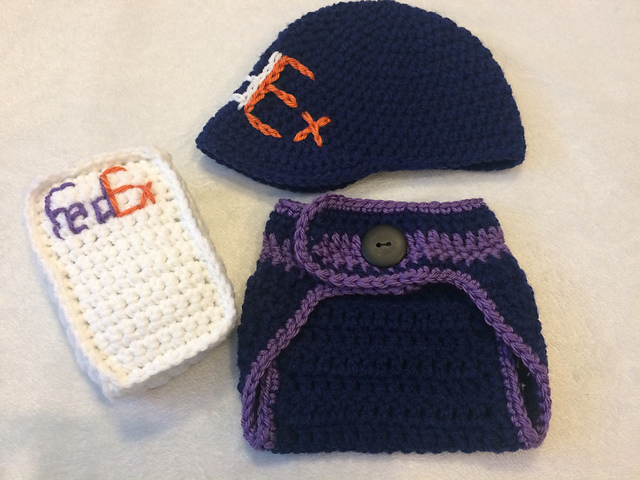 Ravelry: Newborn FedEx Photo Prop pattern by The Crocheting Mom