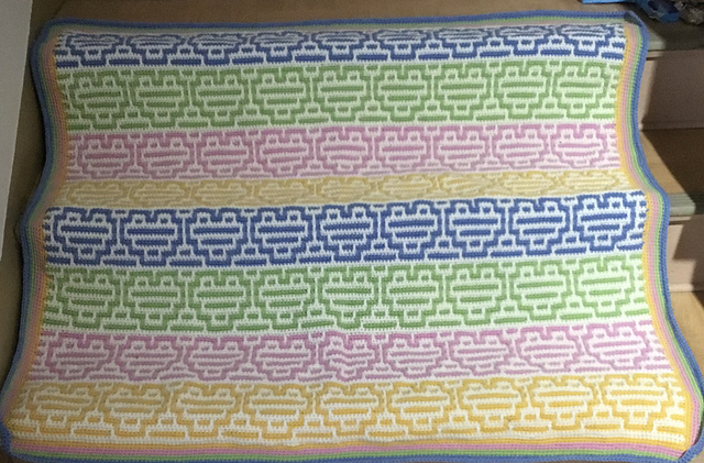 Ravelry: seipii's Tulevalle Crochet Heart Mosaic Baby Blanket pattern