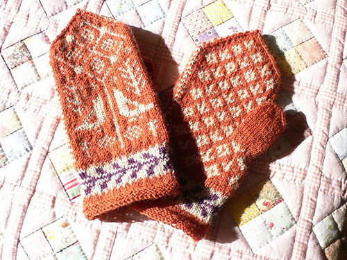 Ravelry: K. Nordic Jacquard mittens/Birds and grasses pattern by Yasuyo ...