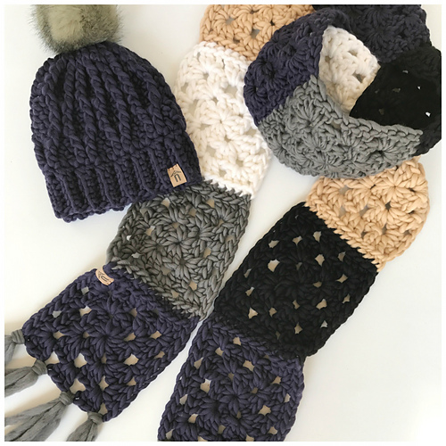 Ravelry: Serenity Granny Scarf Set pattern by MJ's Off The Hook Designs