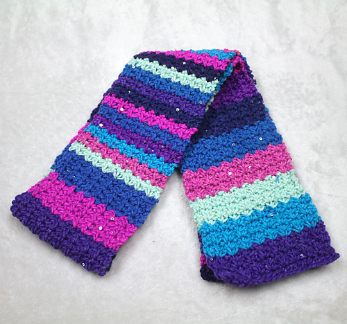 Ravelry: Spider Stitch Striped Scarf pattern by Heather Hamlin