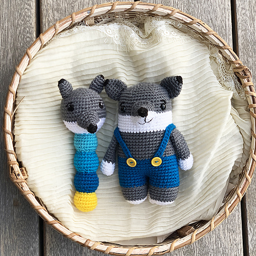 Ravelry: Ferdi the Fox & Walt the Wolf Rattle pattern by Kiran Khandwala
