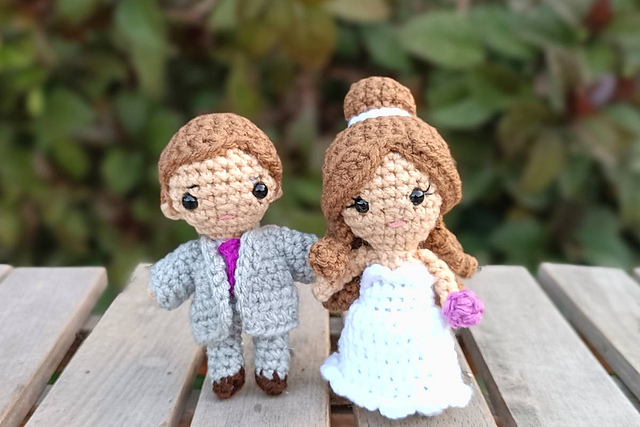 Ravelry: Small Bride and Groom Dolls - Kozu Palm Pals pattern by Shama ...