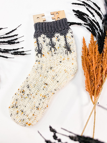 Ravelry: Creepy Crawly Spider Sock pattern by Briana K Designs