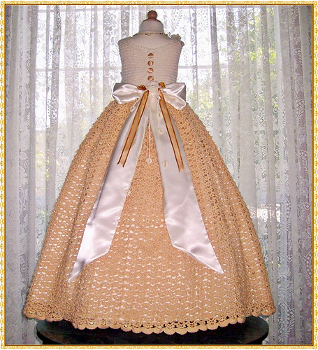 Ravelry: Golden Flower girl Dress Crochet Pattern 010P-SM pattern by ...