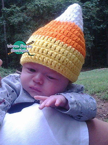 Ravelry: Halloween Candy Corn Hat - 6 Sizes pattern by Sissy Johnson