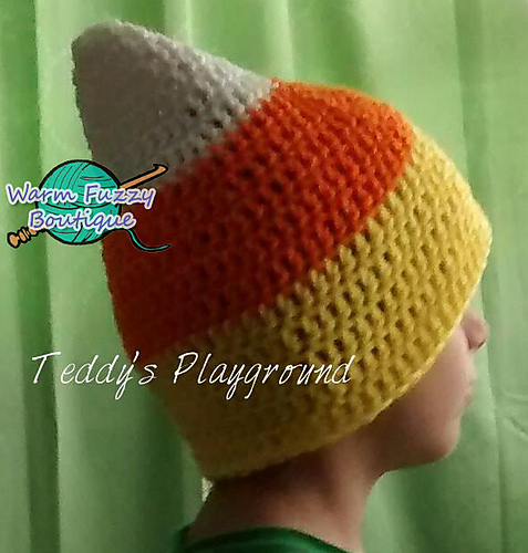 Ravelry: Halloween Candy Corn Hat - 6 Sizes pattern by Sissy Johnson