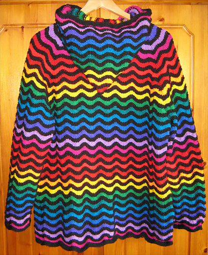 Ravelry: Rainbow Ripple hooded jacket pattern by Sixties Spirit