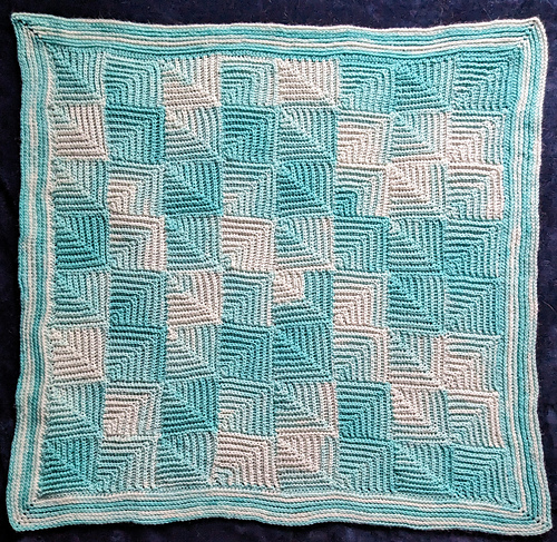 Ravelry: Continuous Mitered Square Blanket pattern by Kara Gunza