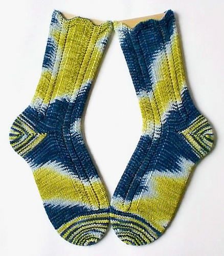 Ravelry: Waves and Piers Socks pattern by Charlene Schurch and Beth Parrott