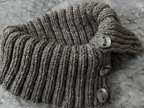 Ravelry: Ribbed and Buttoned Cowl pattern by Sean Riley