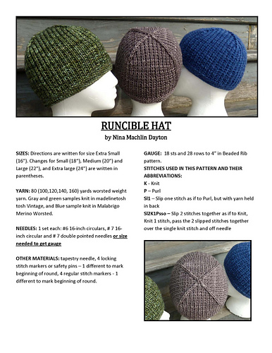 Ravelry: Runcible Hat pattern by Nina Machlin Dayton