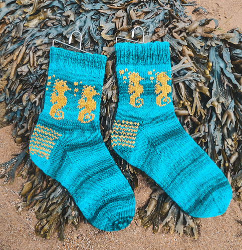 Ravelry: Coastal Canter Seahorse Socks pattern by Melia Knits