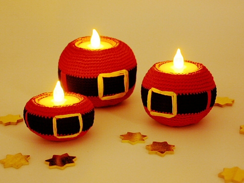 Ravelry: Tealight Holders - Santa pattern by Stephanie Risthaus