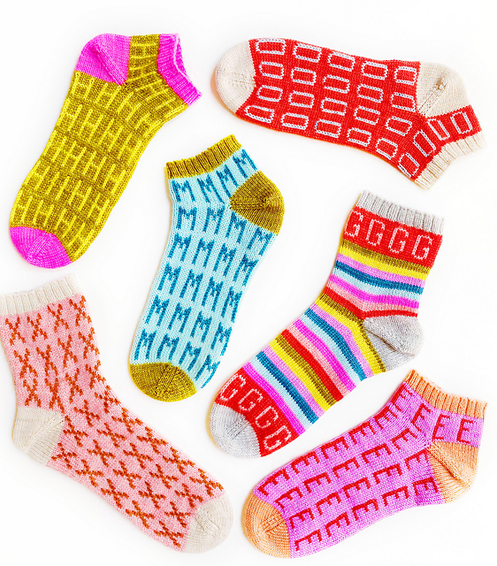 Ravelry: The Monogram Socks pattern by Summer Lee