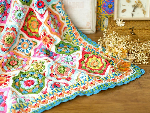 Ravelry: Morocco Zellige Patchwork Blanket pattern by Susan's family