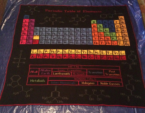 This Periodic Table was KNITTED by Ravelry user tcbosco1. Holy Shit ...