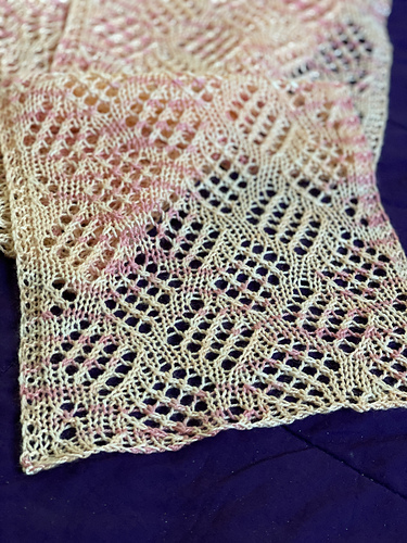 Finished my Checkerboard Lace Scarf. My second project with this color ...