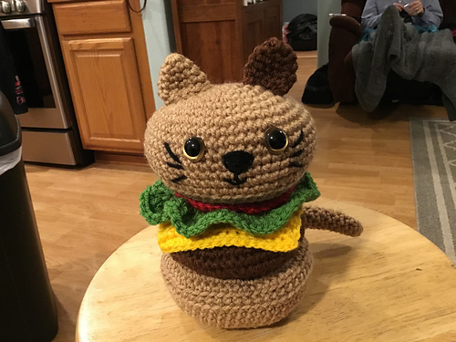Ravelry: Purrger, the Cat Burger pattern by Sammich Stitches