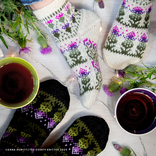 Ravelry: Celtic Thistle Socks pattern by Anna Hewitt
