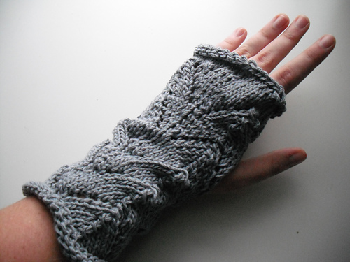 Ravelry: Feathered Lace Fingerless Mitts pattern by Amanda Timko