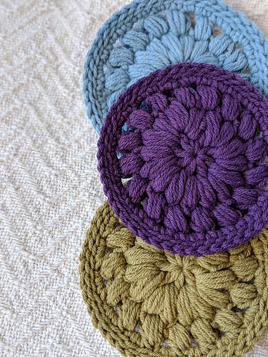 Ravelry: Puff Stitch Coasters pattern by Sarah Jones TheJonesyCo