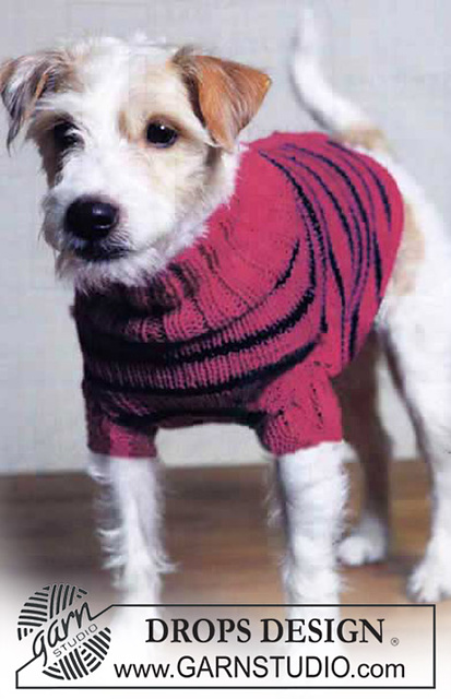 Ravelry: 0-84 Striped dog sweater pattern by DROPS design
