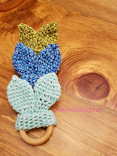Ravelry: Bunny Ear Wooden Ring Teether pattern by the madknatter
