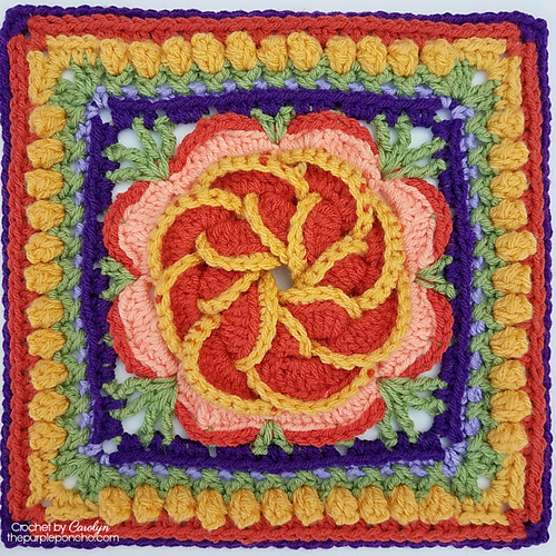 Ravelry: Pinwheel Flower Square pattern by Carolyn Calderon