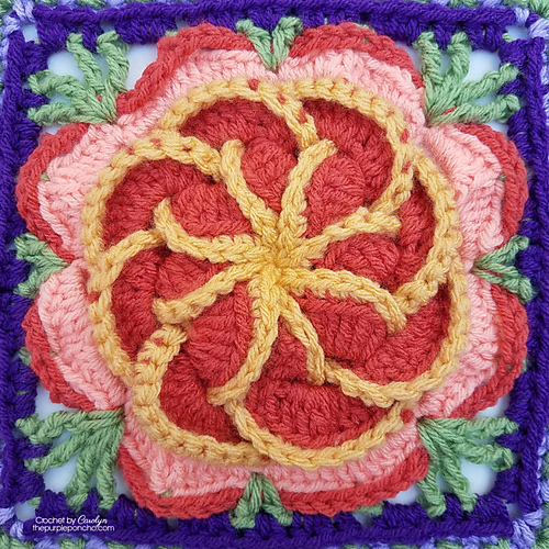 Ravelry: Pinwheel Flower Square pattern by Carolyn Calderon
