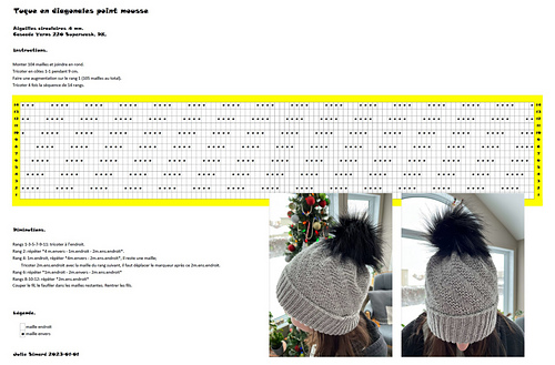 Ravelry: Tuque en diagonales pattern by Julie Simard
