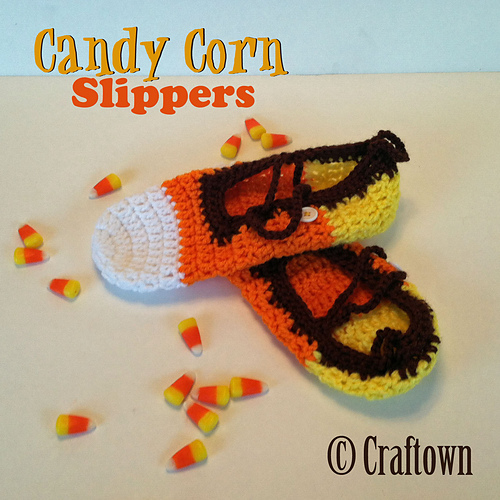 Ravelry: Candy Corn Slippers pattern by Tia Davis