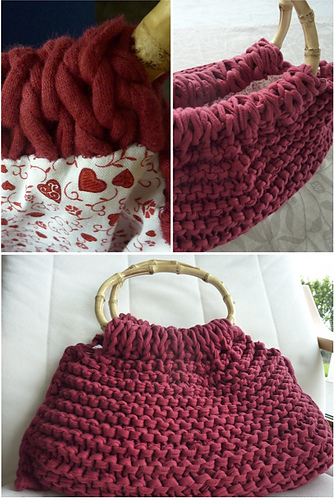 Ravelry: tinnetje's red Zpagetti handbag