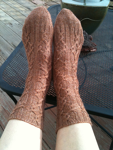 Ravelry: Red Rover Cable Socks pattern by Jennifer Hagan